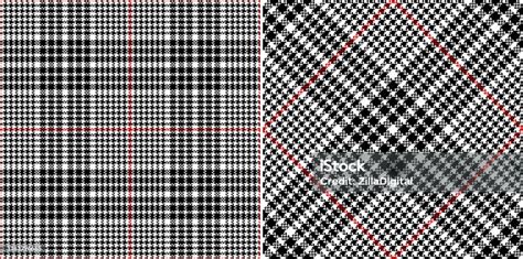 검은 색 빨간색 흰색으로 트위드 타탄 격자 무늬 헤링본 텍스처 매끄러운 현대적인 체크 배경 재킷 코트 스커트 바지 스카프 다른