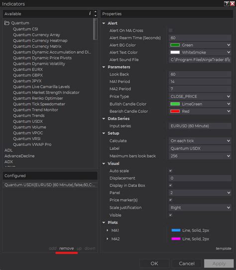Usdx For Ninjatrader 8 Information And Configuration Quantum Trading Indicators For Ninjatrader