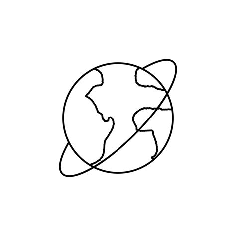 Planet Earth Outline Vector Icon Illustration 23245680 Vector Art At