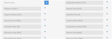 currency configuration add edit currency · issue 152 · openmf web app