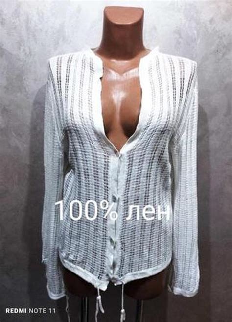 Ефектна кофточка натурального складу 100 льон італійського бренду Laura Valentini Made In