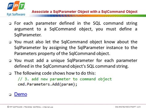 © Fpt Software Training Material Internal Use 04e Bmnshdcvfsoft