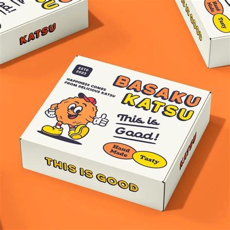 크림슨베어 브랜드디자인 캐릭터 로고 On Instagram Basaku Katsu 🍴 생돈까스 로고 And 패키지 작업 바사쿠 카츠 돈까스 전문점 로고와