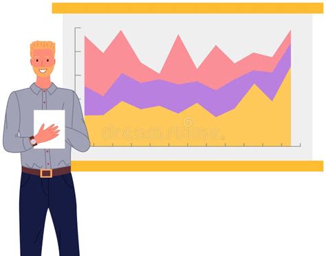Man Analyses Digital Report With Data Statistical Indicators And