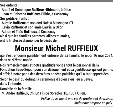 michel ruffieux hommages