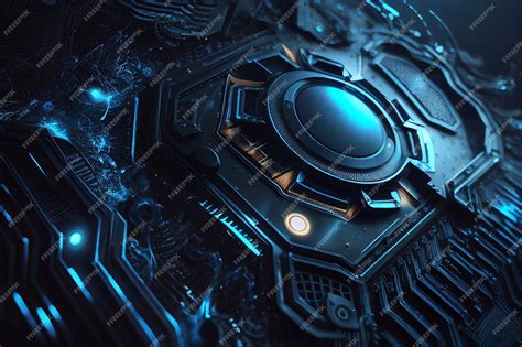 기술 하이테크 디자인 및 방문 페이지 개념 Sci Fi 미래형 사용자 인터페이스 추상 배경 생성 Ai 프리미엄 사진