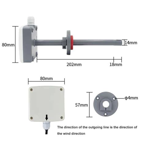 Iot 4 20ma Rs485 Anemometer Pipe Wind Speed Monitoring Sensor Meter Gauge Device Polycarbonate