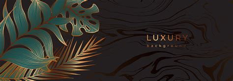 황금 잎이있는 가을 고급 열대 배너 청동 몬스터 고사리 야자수 잎 우림에 대한 스톡 벡터 아트 및 기타 이미지 우림 밤