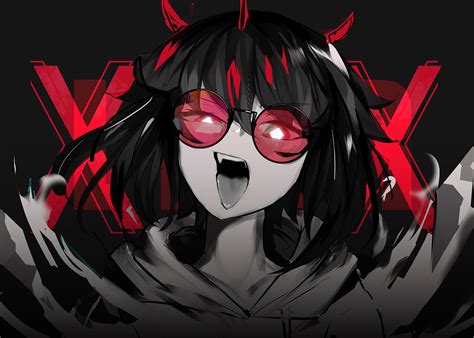 Nin Fake Liz Nin Fake Original Highres 1girl Black Background