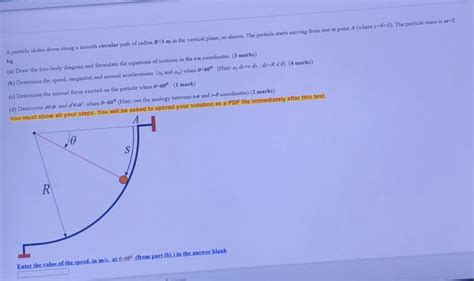 Solved A Particle Slides Down Long Smooth Circular Path Of Chegg