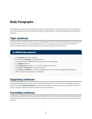 Crafting Effective Body Paragraphs Structure And Support For Course Hero