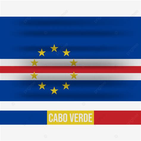 Ondeando La Bandera Nacional De Cabo Verde Vector Png Primer Plano
