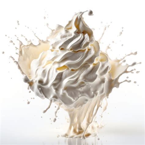 A Spray Of Whipped Cream Light And Airy As It Splashes Close U Stock Photo Image Of Rare