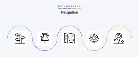 Navigation Line 5 Icon Pack Including Location Marker Map 25855066