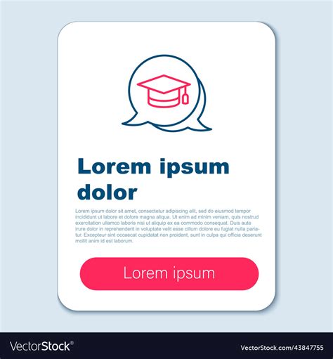 Line Graduation Cap In Speech Bubble Icon Isolated