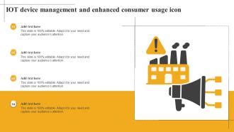 Iot Device Management And Enhanced Consumer Usage Icon PPT Template