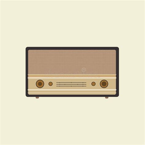 Retro Classic Radio Flat Design Vector Illustration Old Radio Tuner