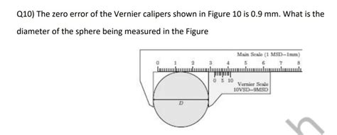 The Zero Error Of The Vernier Calipers Shown In Figure 10 Is 0 9 Mm What Is Thediameter Of The