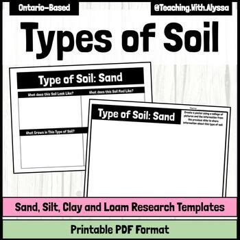 Types Of Soil Activity Soil Research Templates Science Activity