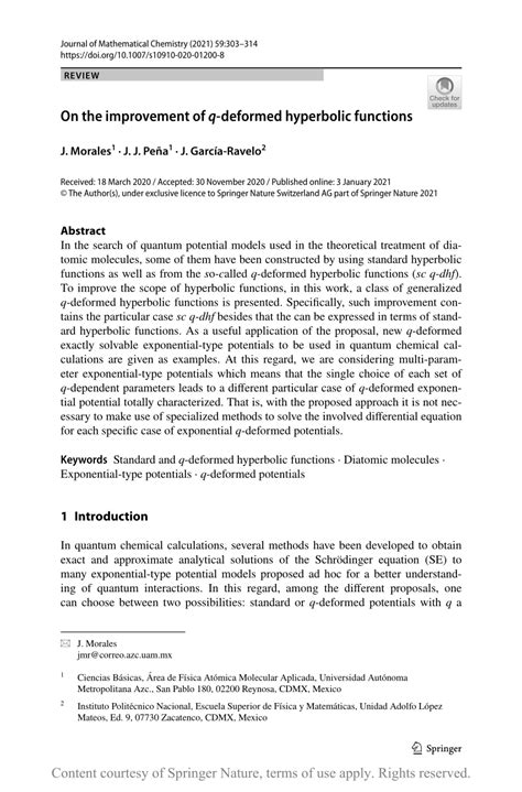 On The Improvement Of Q Deformed Hyperbolic Functions Request Pdf