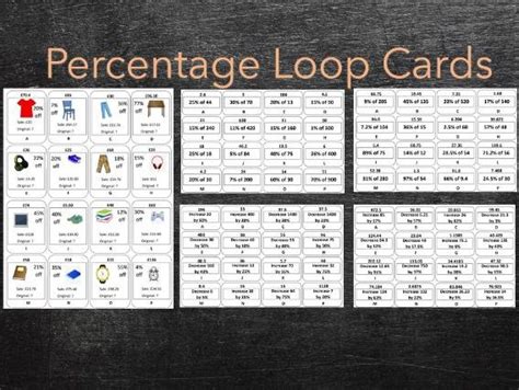 Percentages Loop Card Activities Teaching Resources