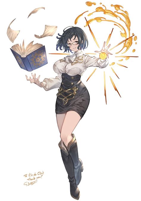 Ayacho Character Request Commentary Commission Highres Skeb Commission 1girl Ascot Black