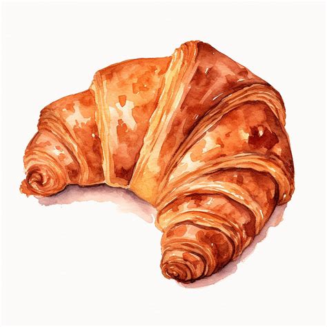 Premium Vector Watercolor Art Style Fried Croissant Drawing