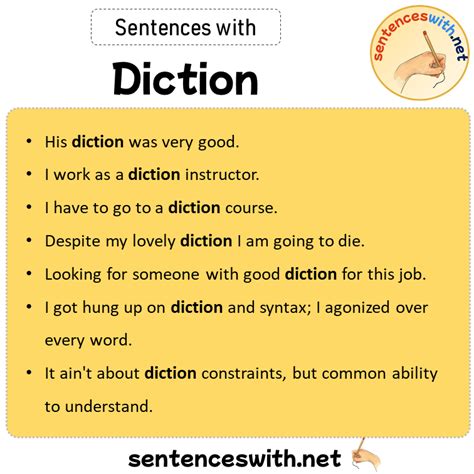 Sentences With Diction Sentences About Diction SentencesWith Net
