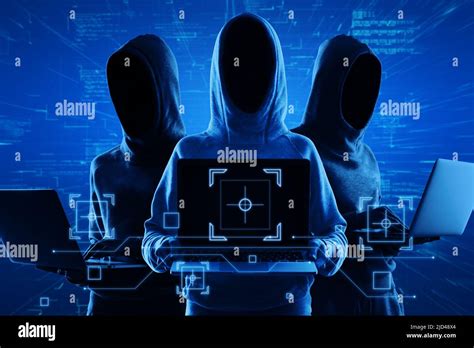 Internet Security And Personal Data Theft Concept With Blue Shadows