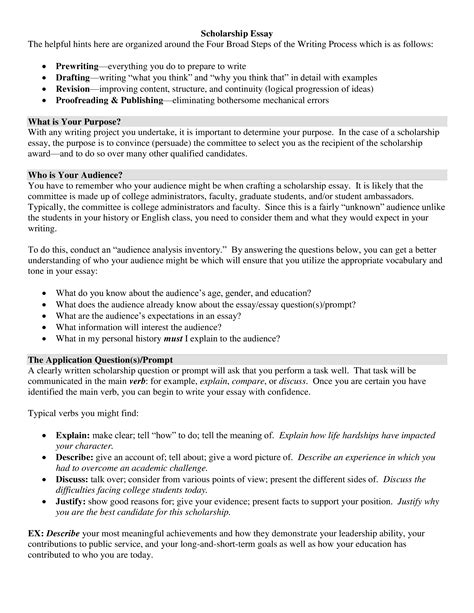 Scholarship Essay Format Template