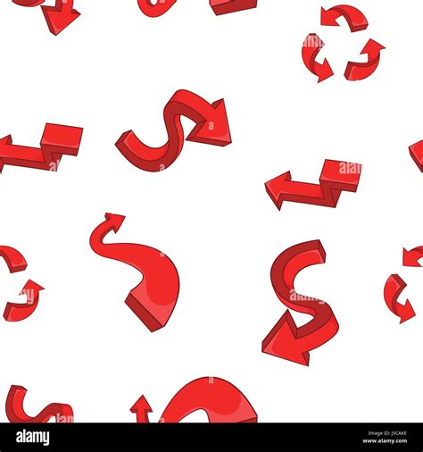 Red Arows Pattern Cartoon Illustration Of Red Arows Vector Pattern For