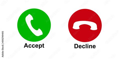Phone Call Button Icon Answer And Decline Phone Call Buttons Accept Phone Ringing Or Reject
