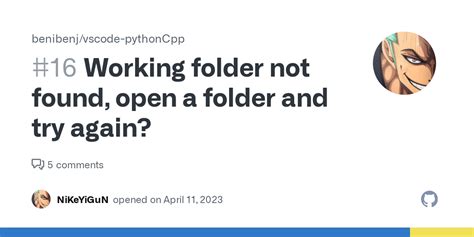 Working Folder Not Found Open A Folder And Try Again · Issue 16