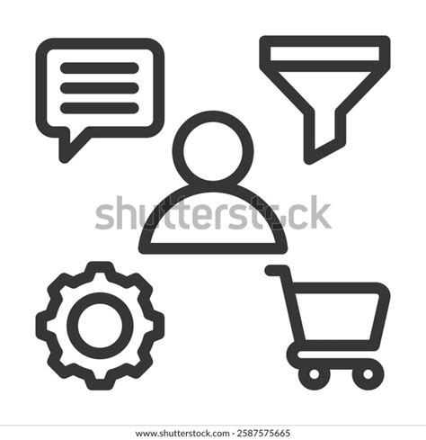 Customer Lifecycle Outline Icon Vector Illustration Stock Vector