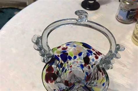 Конфетница цветное стекло 80х годов Festima Ru Мониторинг объявлений