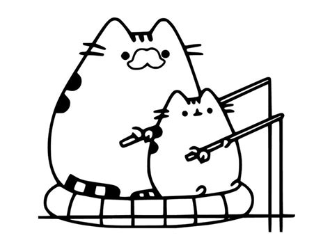 Pusheen Cat Coloring Pages For Dad Fun Dad Themed Activity