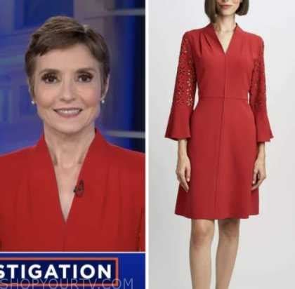 Cbs Mornings September 2022 Catherine Herridges Red Eyelet Sleeve