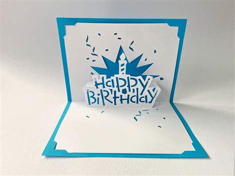 Digital Template Pop Up Birthday Card Happy Birthday Cake Pop Up Svg