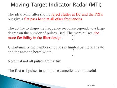 Moving Target Indicator Radar Mti Part2 Pptx Digital Audio
