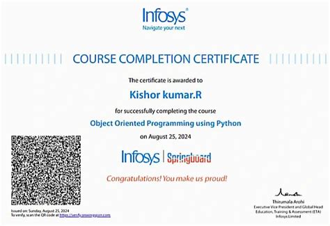 Kishore Kumar R On Linkedin Iam Completed Object Oriented Programming