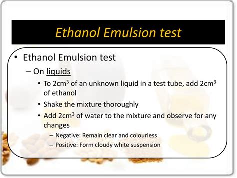 Ethanol Emulsion Test Water At Ryan Henderson Blog