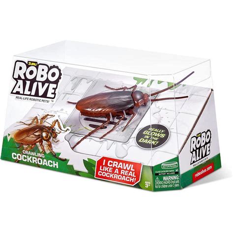 Zuru Robo Alive Crawling Cockroach Robotic Glow In The Dark Toy The