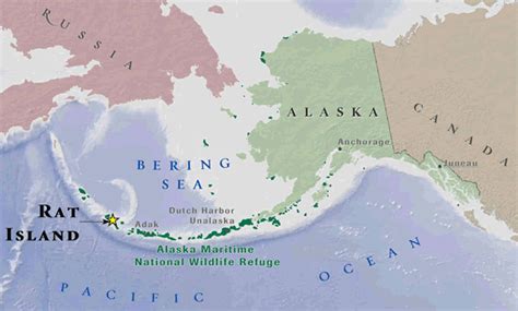 Map Of Rat Island Aleutian Seabird Restoration Project