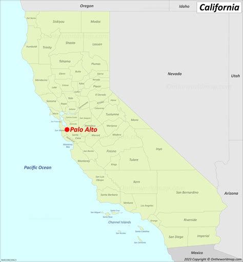 Palo Alto Location On The California Map