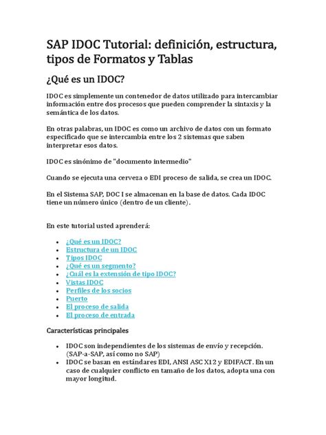 Sap Idoc Tutorial Enes Pdf Archivo De Computadora Tabla Base