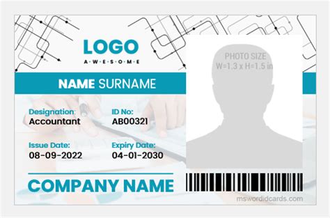 Accountant Id Cards Badges Templates Microsoft Word Id Card Templates