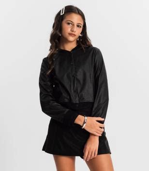 Casaco Juvenil Feminino Material Sintético Minty Preto Short Feminino
