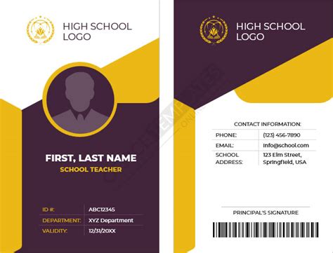 15 Free Teacher Id Card Designs And Templates For Ms Word