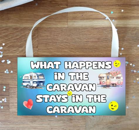 Caravan Plaque What Happens At The Caravan Fun Novelty Etsy