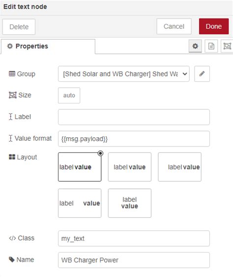 text node text format dashboard node red forum